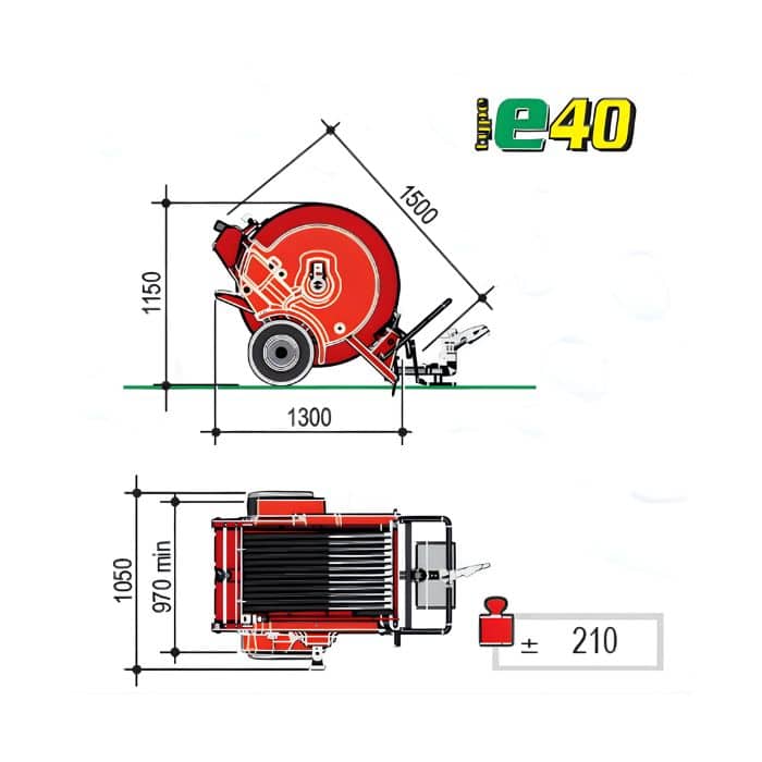Speedy Rain E40 – Elektrische Beregeningshaspel + Sproeiwagen